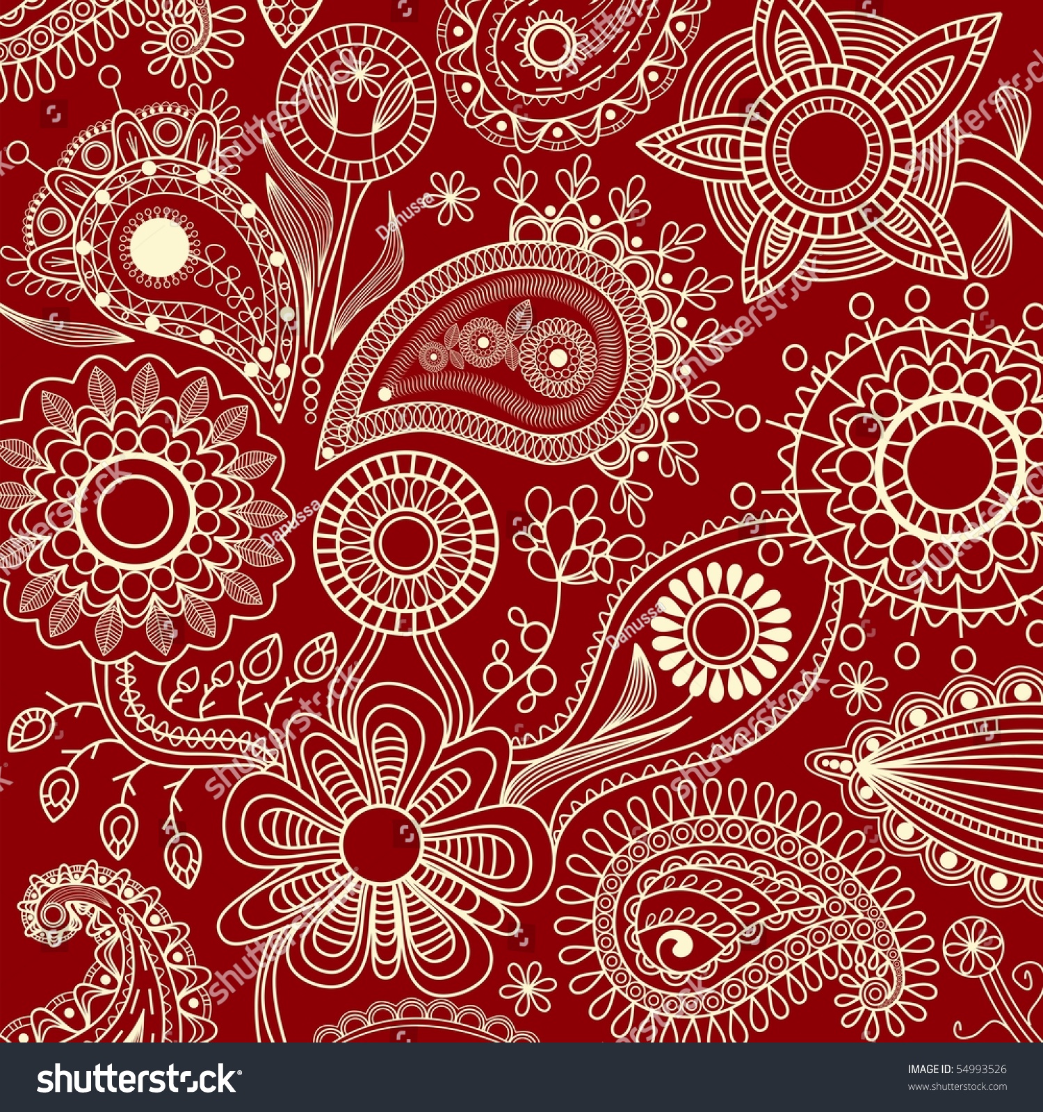 Floral Pattern Paisley Stock Vector 54993526 - Shutterstock