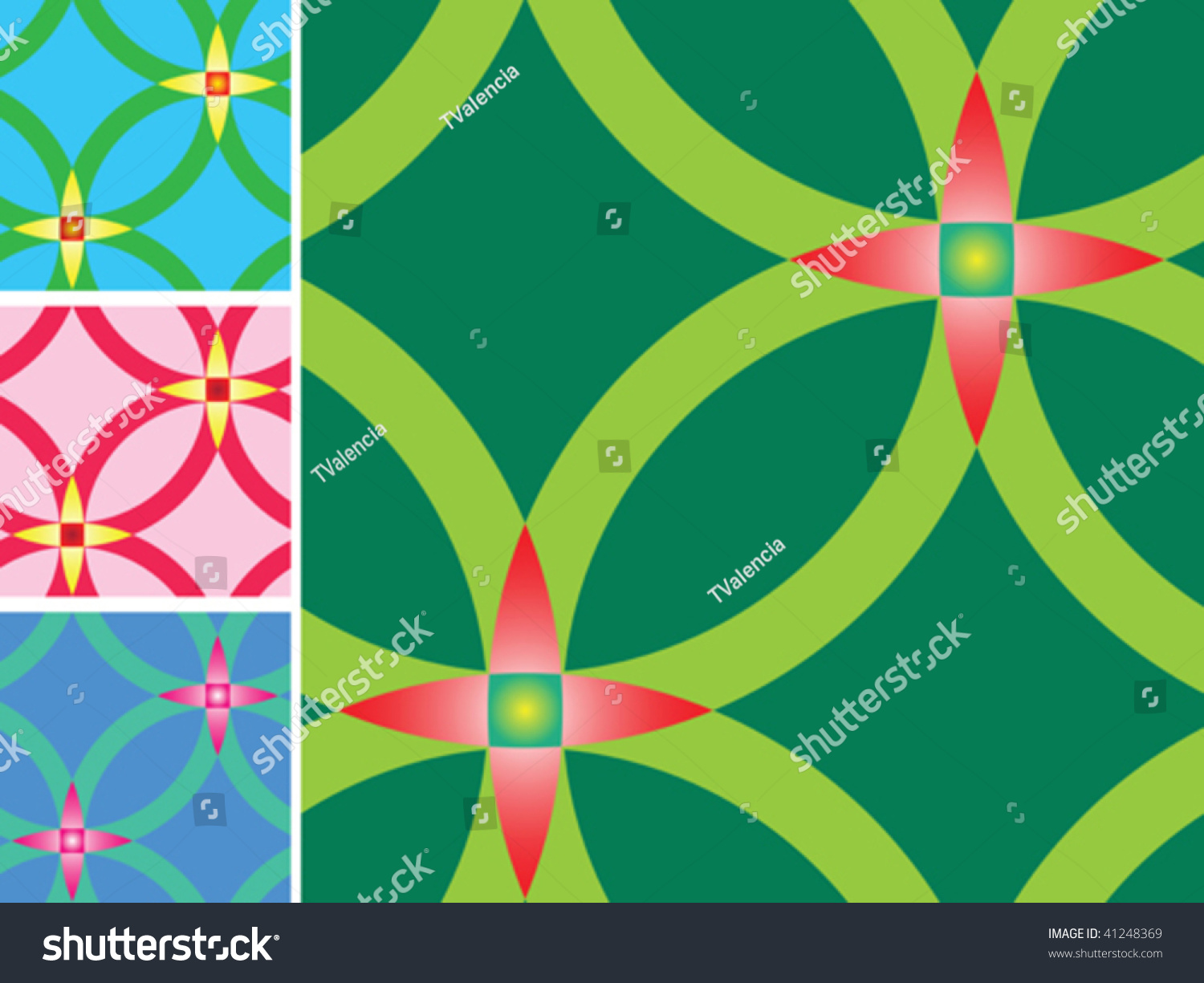 Floral Seamless Pattern Different Color Palettes Stock Vector (Royalty ...