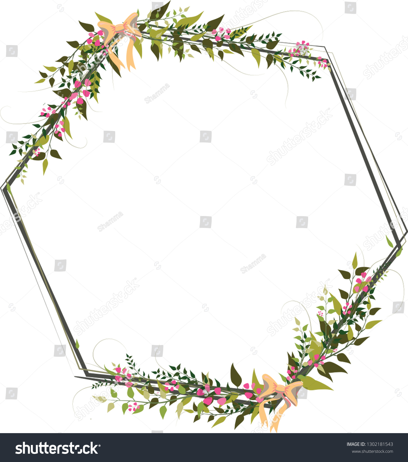 Floral Side Border Design Stock Vector (Royalty Free) 1302181543