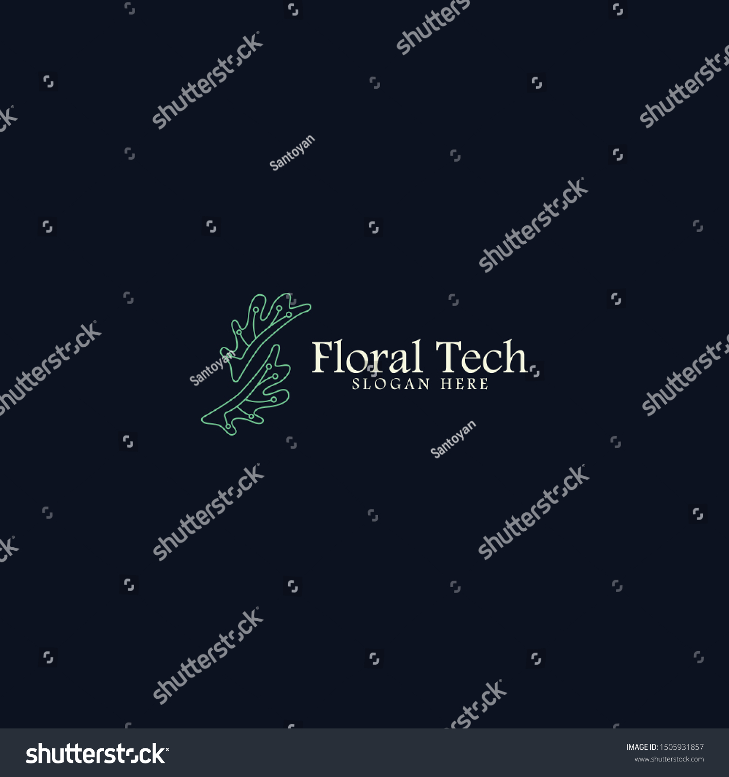 Floral Tech Logo Vector Concept Simple Stock Vector (Royalty Free ...