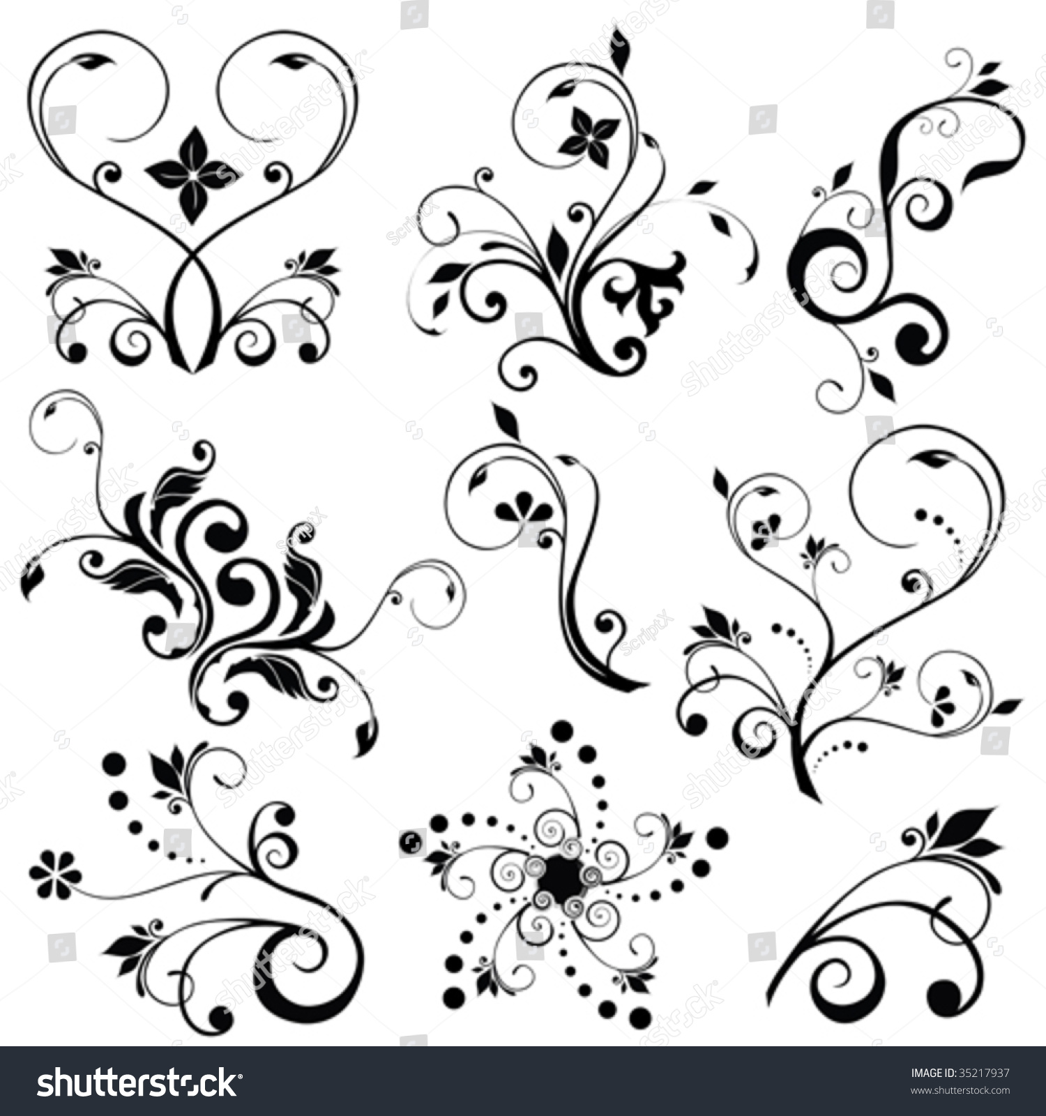 Floral Vectors Stock Vector (Royalty Free) 35217937