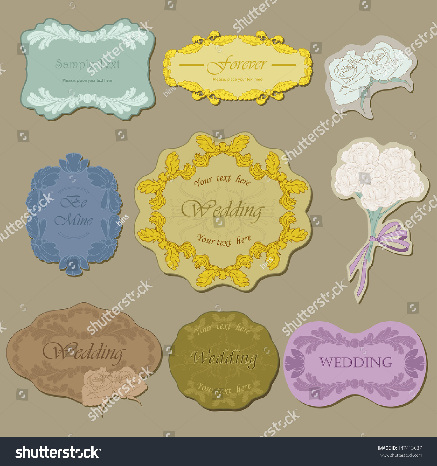 Floral Vignette Frames Stock Vector (Royalty Free) 147413687 | Shutterstock