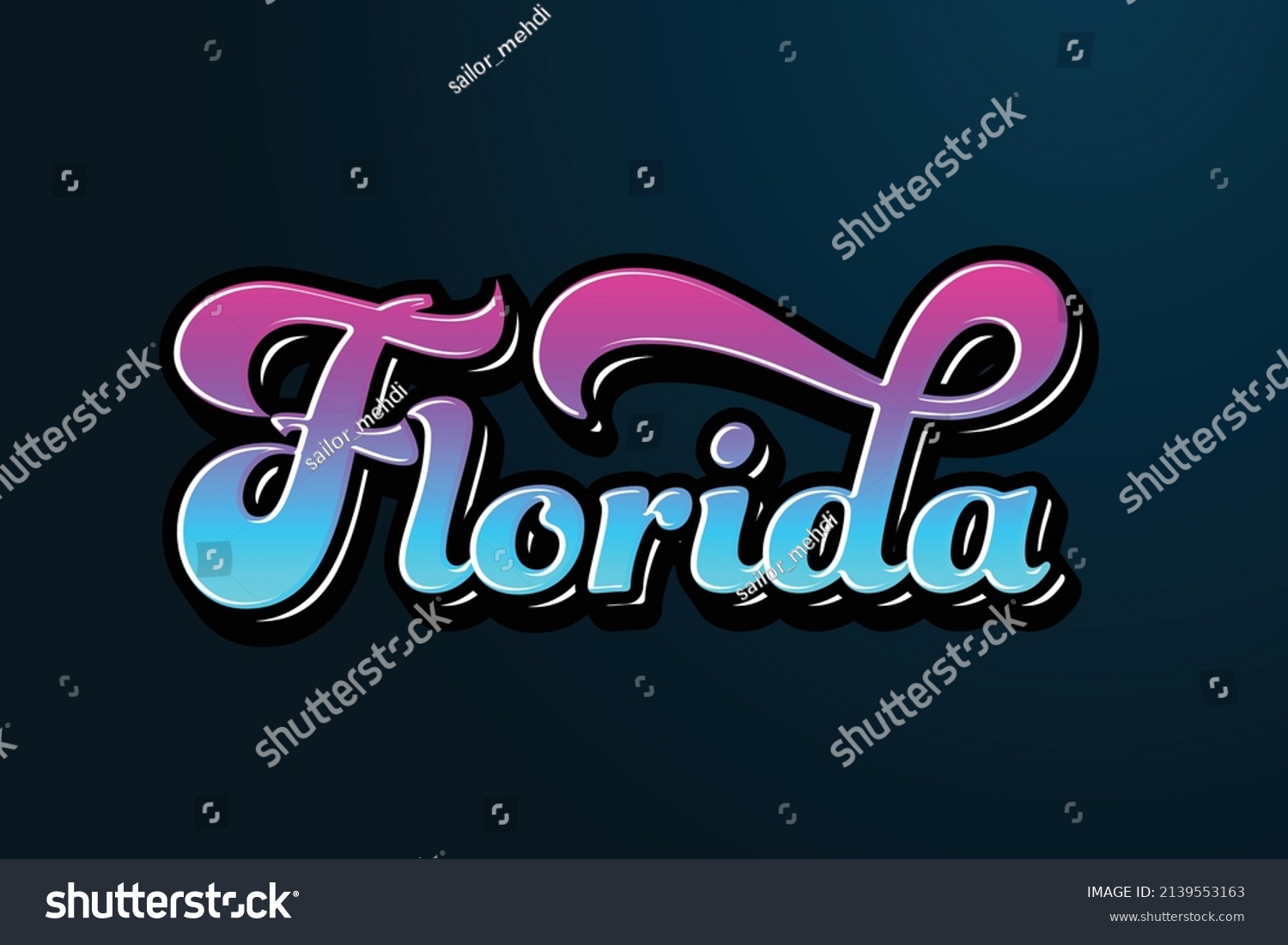Florida Lettering Typography Vector Shirt Stock Vector (Royalty Free ...