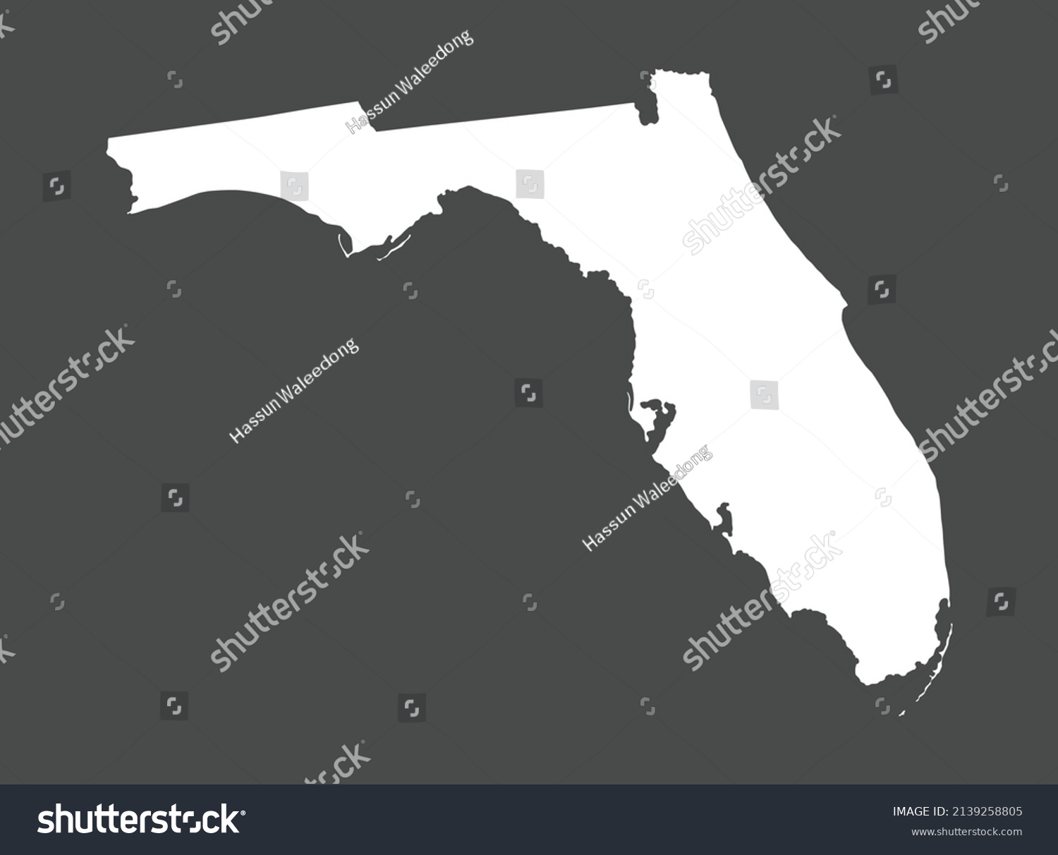Florida Map Vector White Color Isolated Stock Vector (Royalty Free ...