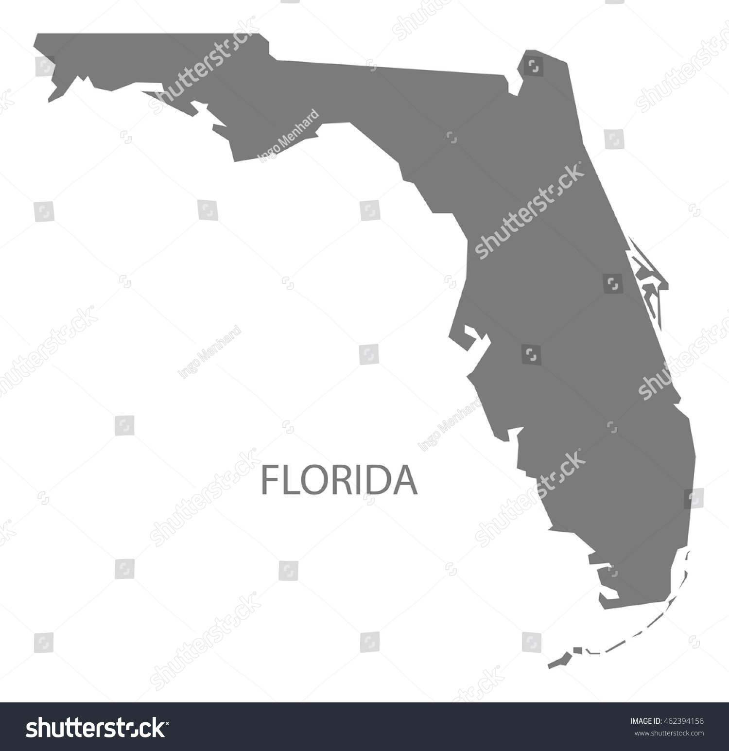 Florida Usa Map Grey Stock Vector (Royalty Free) 462394156 | Shutterstock