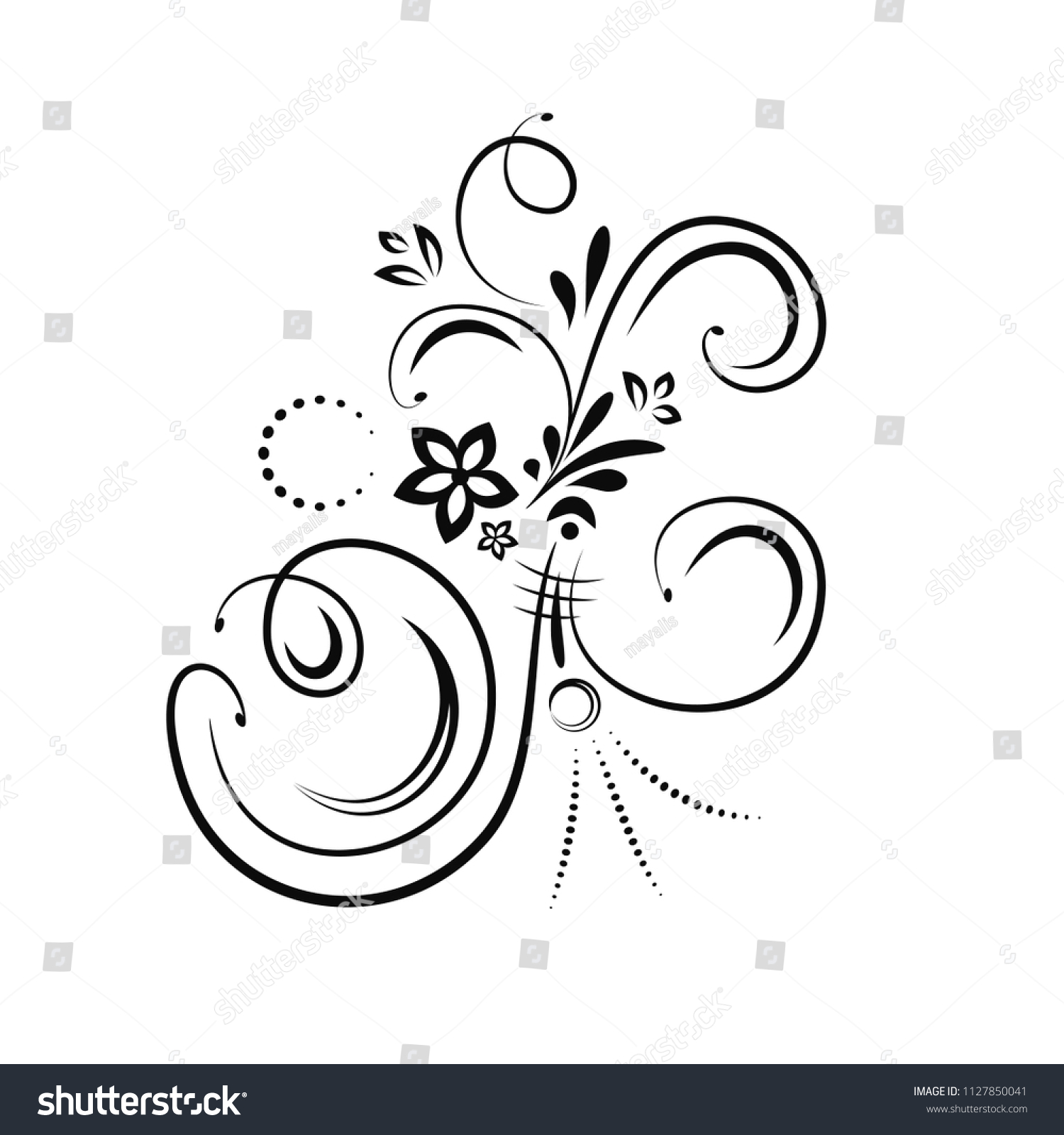 Flourish Design Element On White Background Stock Vector (Royalty Free ...