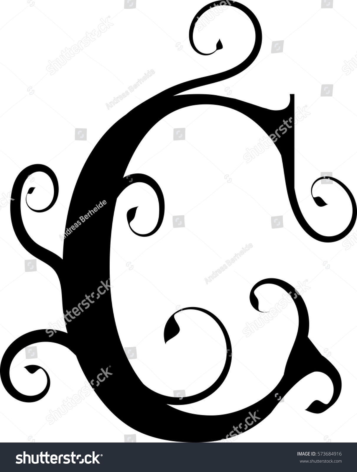 Flourish Design Elements Letter C Vector 库存矢量图（免版税）573684916 | Shutterstock