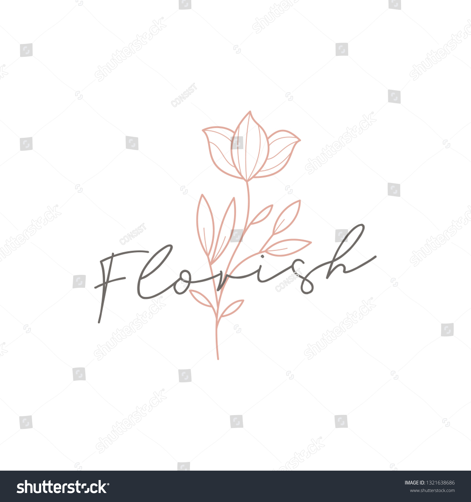 Flourish Logo Design Stock Vector (Royalty Free) 1321638686 | Shutterstock