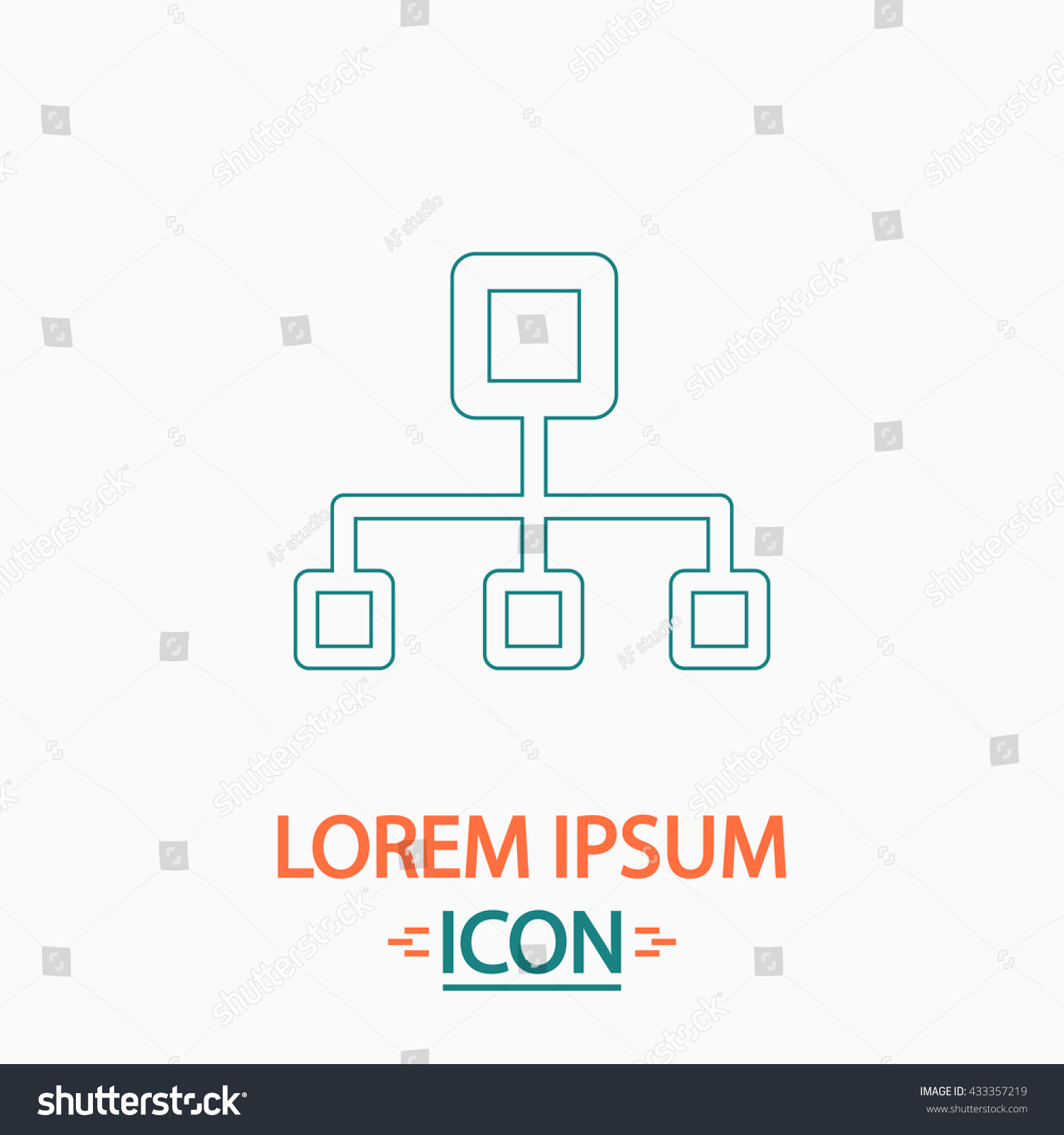 Flow Chart Flat Thin Line Icon Stock Vector (Royalty Free) 433357219