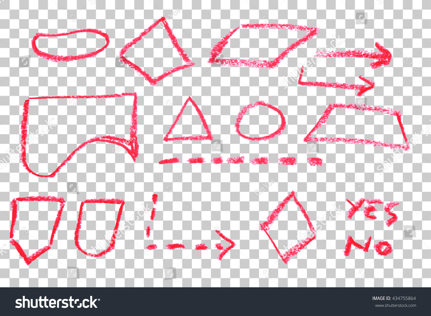 Flow Chart Symbol Red Crayon Stock Vector (Royalty Free) 434755864 ...