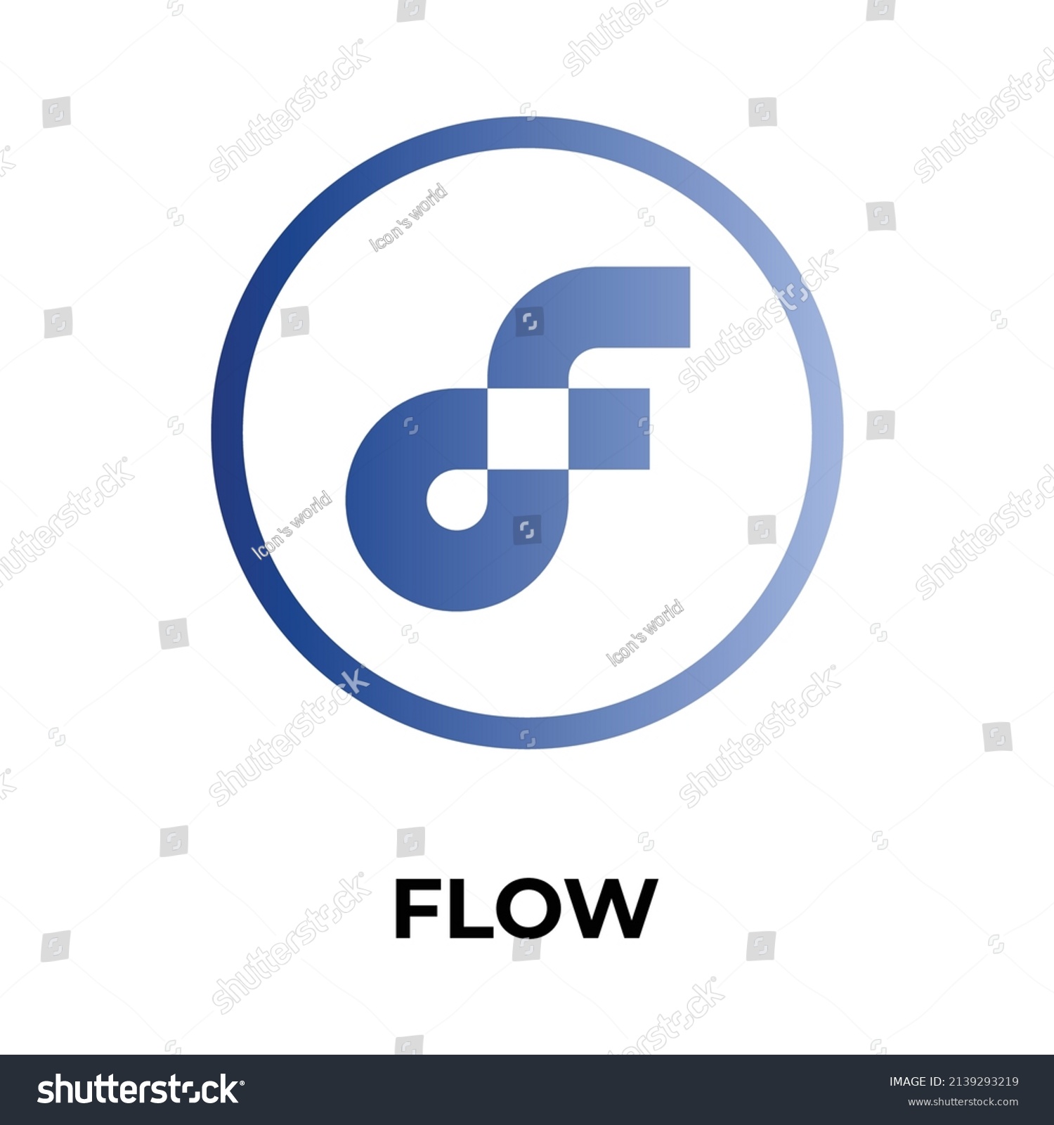 Flow Cryptocurrency Coin Icon Flow Coin Stock Vector (Royalty Free ...