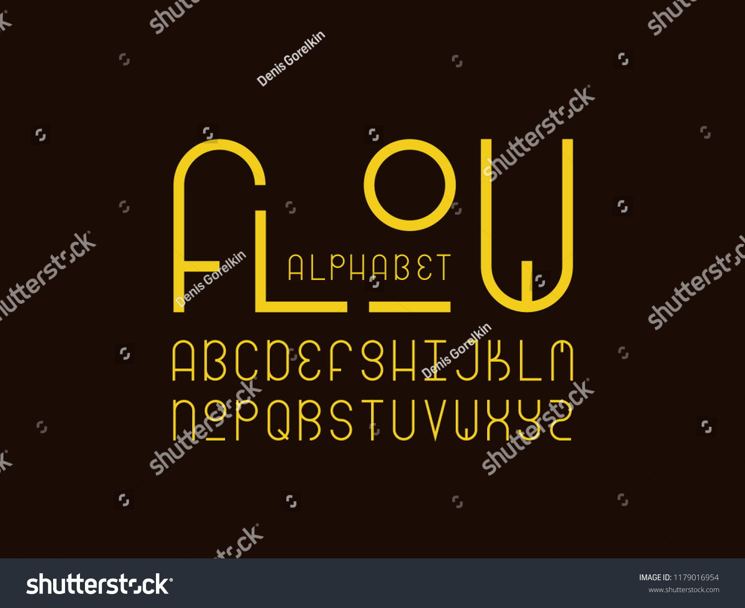 Flow Font Vector Alphabet Letters Typeface Stock Vector (Royalty Free ...