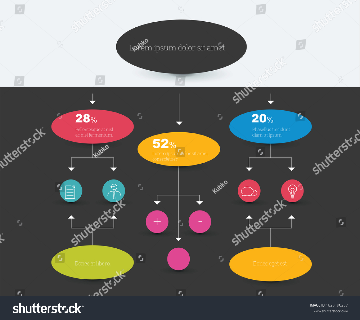 Diagrama de flujo, esquema, infografía. Vector.: vector de stock (libre ...