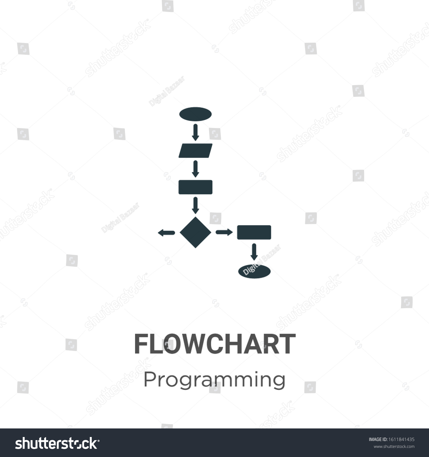 Flowchart Glyph Icon Vector On White Stock Vector (Royalty Free ...