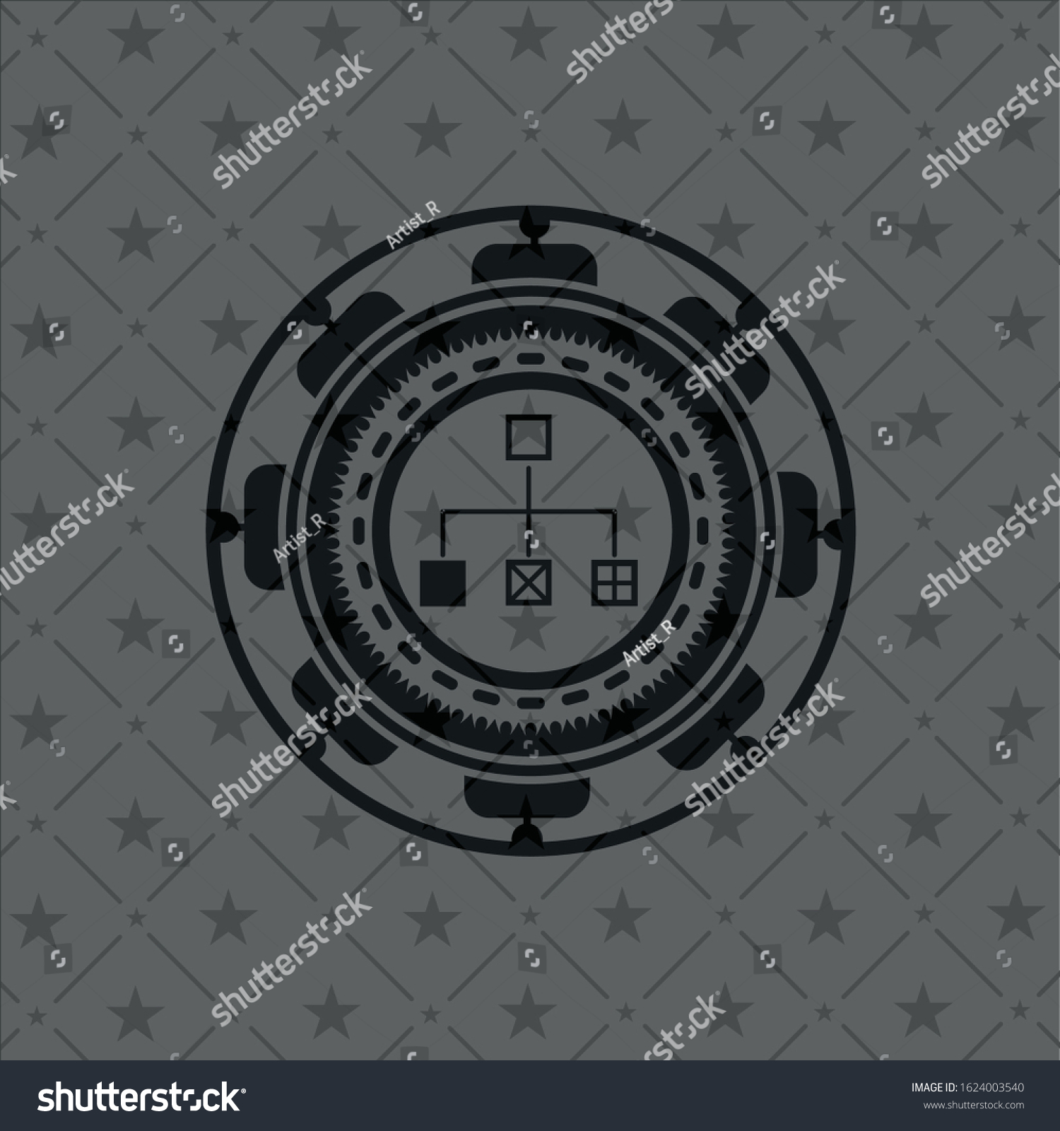 Flowchart Icon Inside Retro Style Black Stock Vector (Royalty Free ...