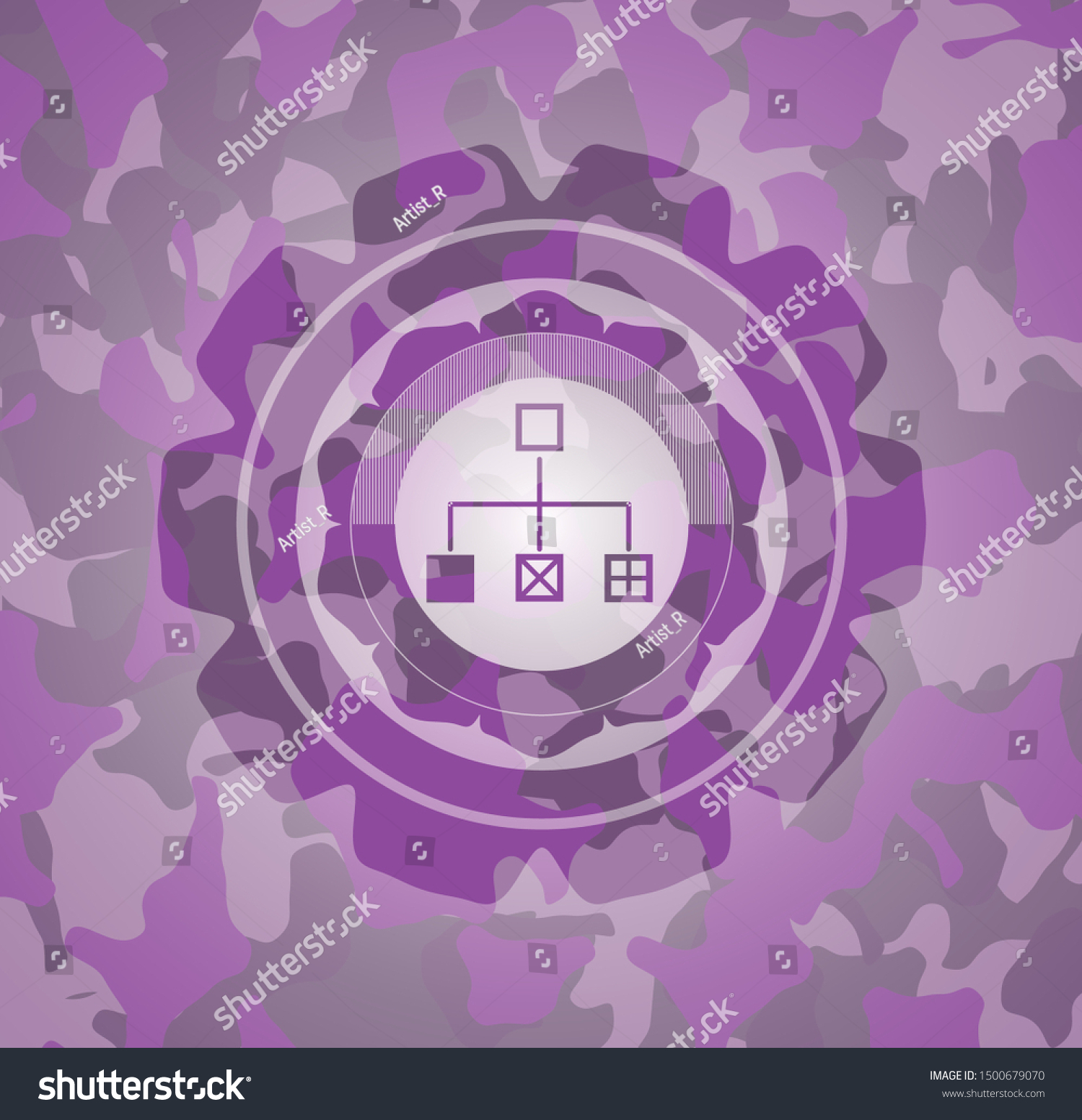 Flowchart Icon On Pink Camo Texture Stock Vector (Royalty Free ...