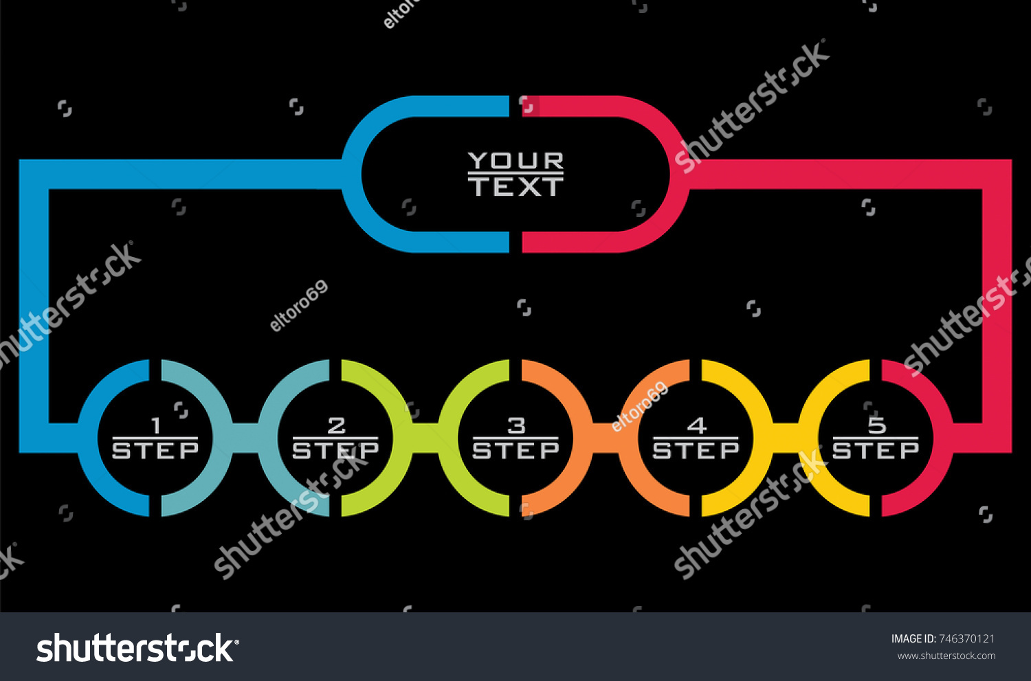 Flowchart Template Abstract Illustration Copy Paste Stock Vector ...