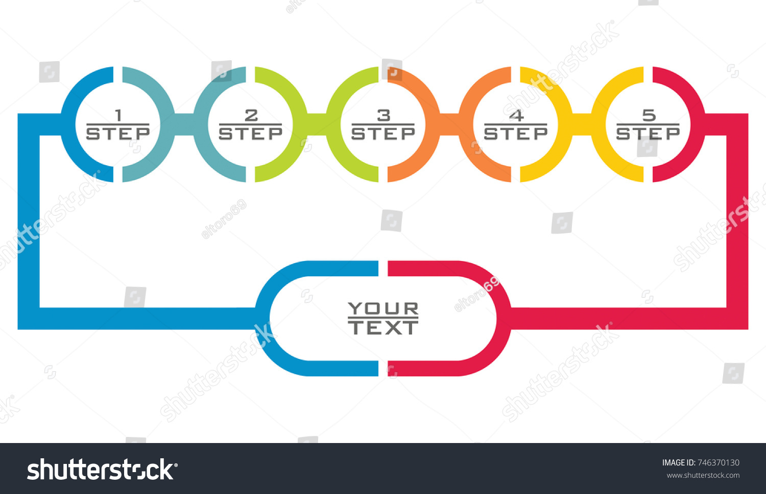 Flowchart Template Abstract Illustration Copy Paste Stock Vector ...