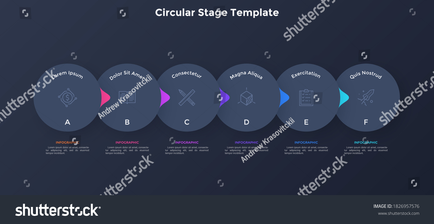 Flowchart Six Overlaying Paper Black Elements 库存矢量图（免版税）1826957576 ...