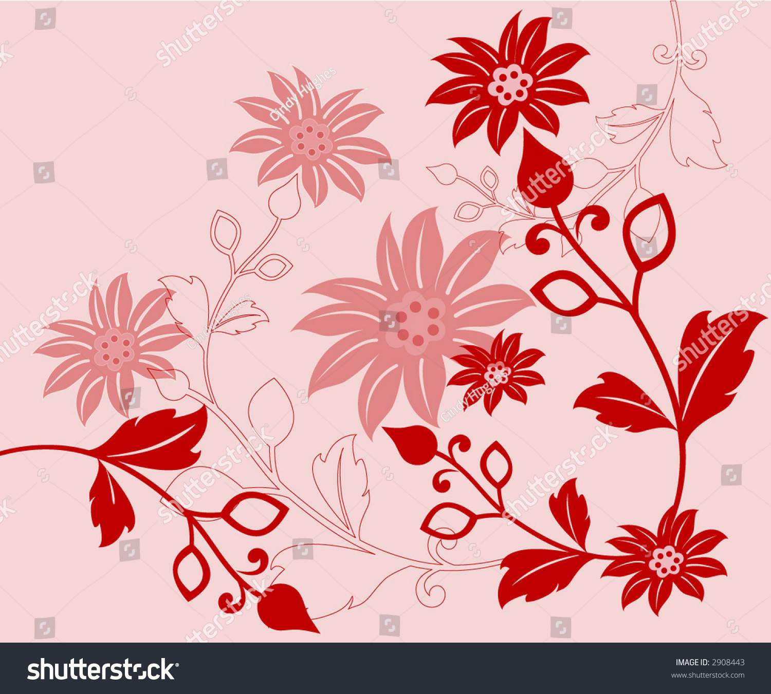 Flower Leaves Background Vector Stock Vector (Royalty Free) 2908443