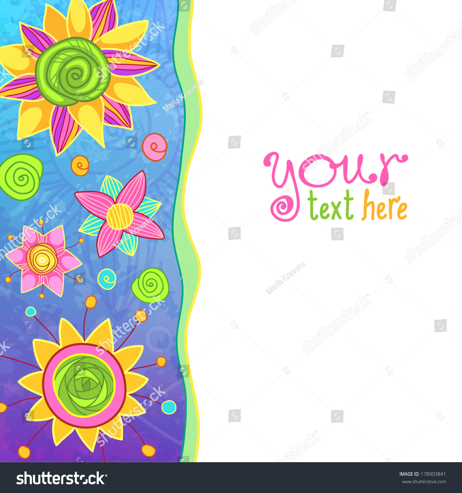 Flower Background Floral Vector Card Stock Vector (Royalty Free ...