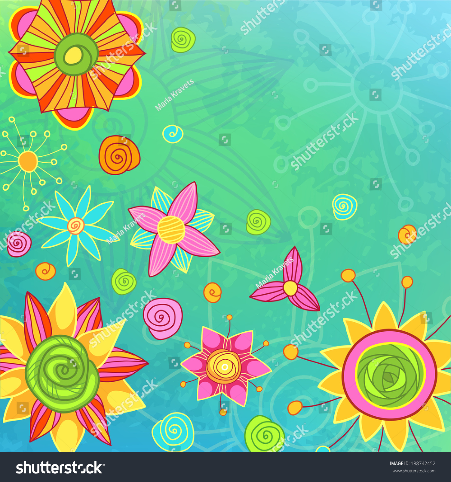 Flower Background Floral Vector Card Stock Vector (Royalty Free ...