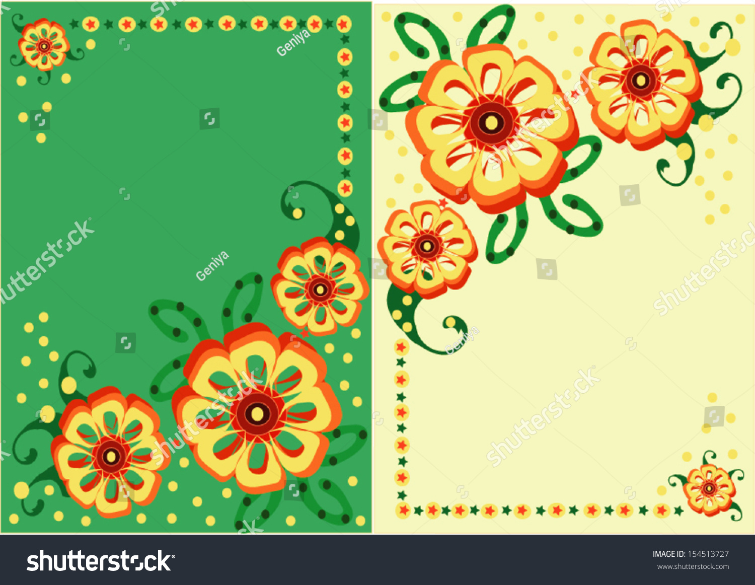 Flower Background Set Two Backgrounds Vector Stock Vector (Royalty Free ...