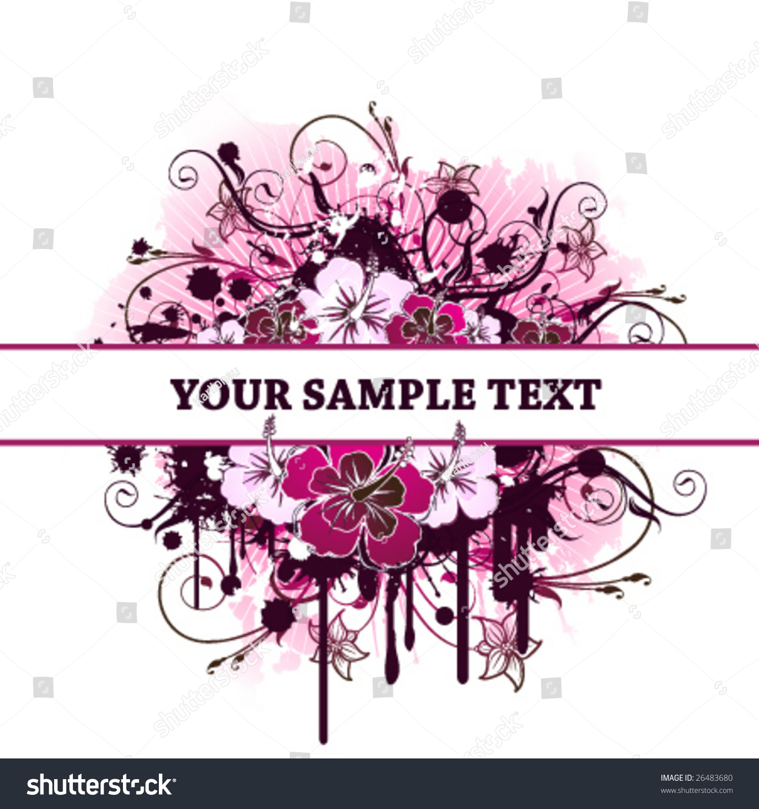 Flower Border Text 库存矢量图（免版税）26483680 | Shutterstock