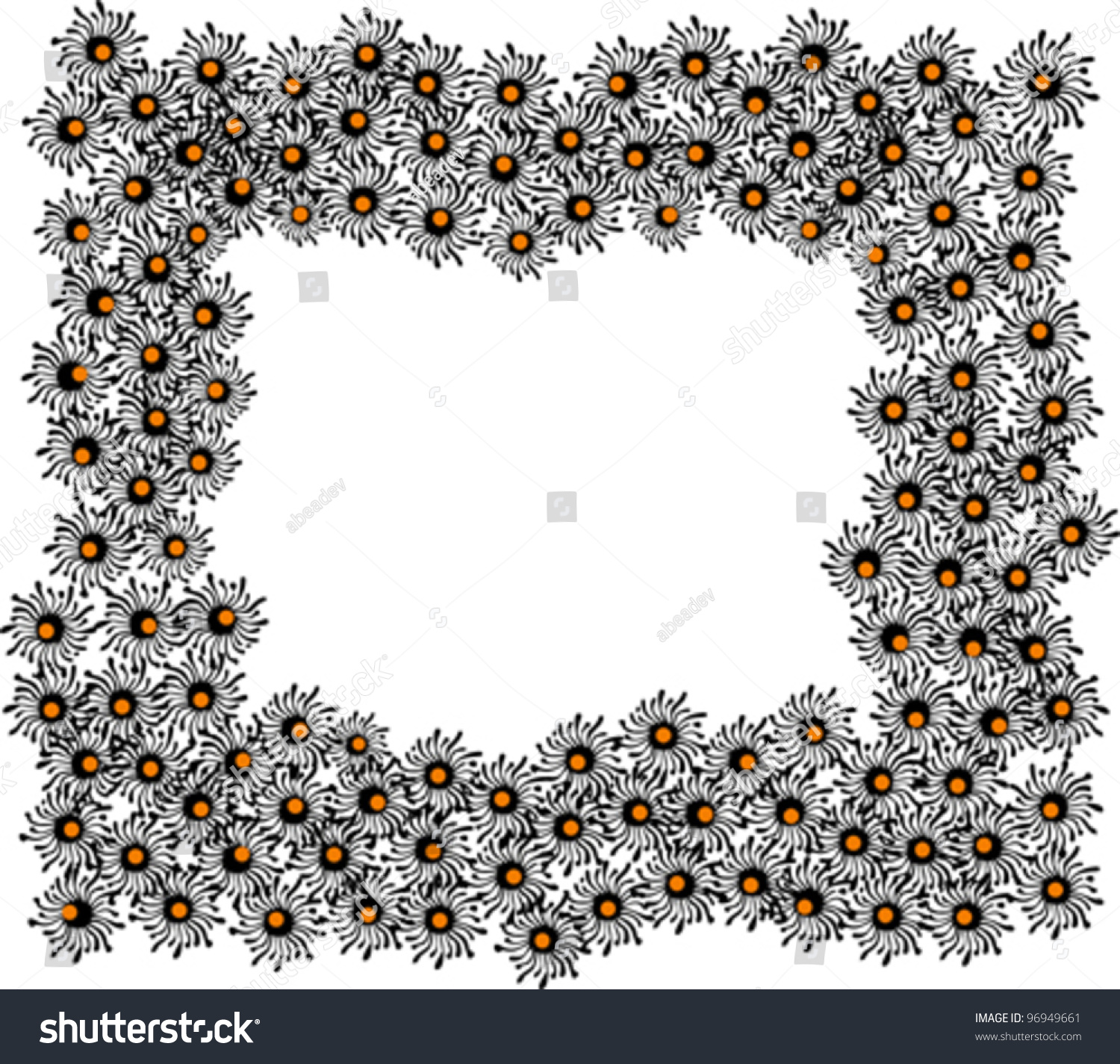 Flower Border Frame Stock Vector (Royalty Free) 96949661 | Shutterstock
