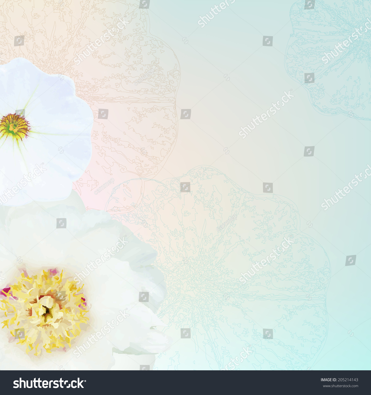 Flower Border Gradient Mesh Vector Illustration Stock Vector (Royalty ...
