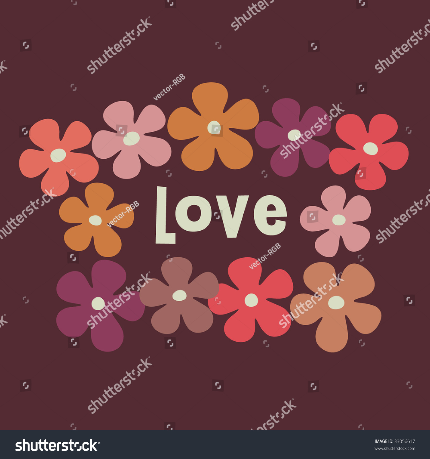Flower Card Design Stock Vector (Royalty Free) 33056617 | Shutterstock