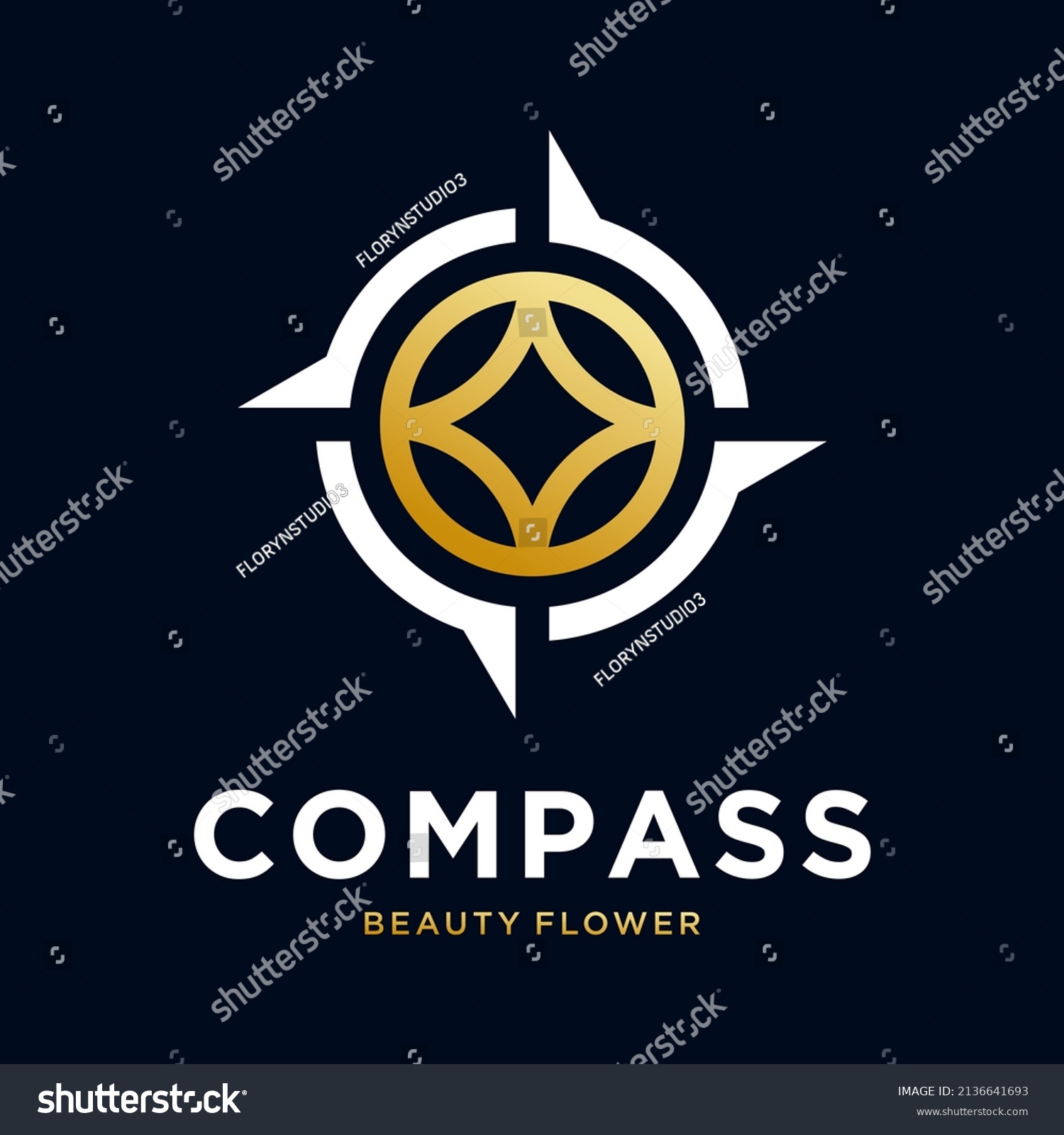 Flower Compass Logo Icon Design Vector Stock Vector (Royalty Free ...