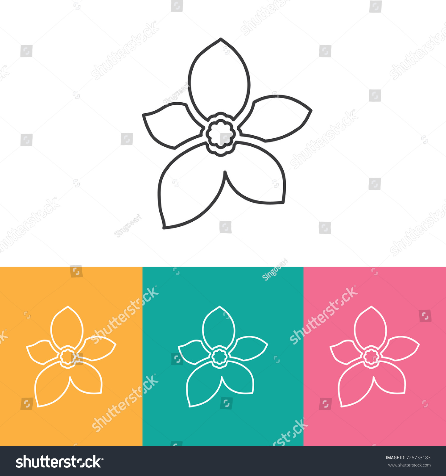 Flower Design Logo Template Stock Vector (Royalty Free) 726733183 ...