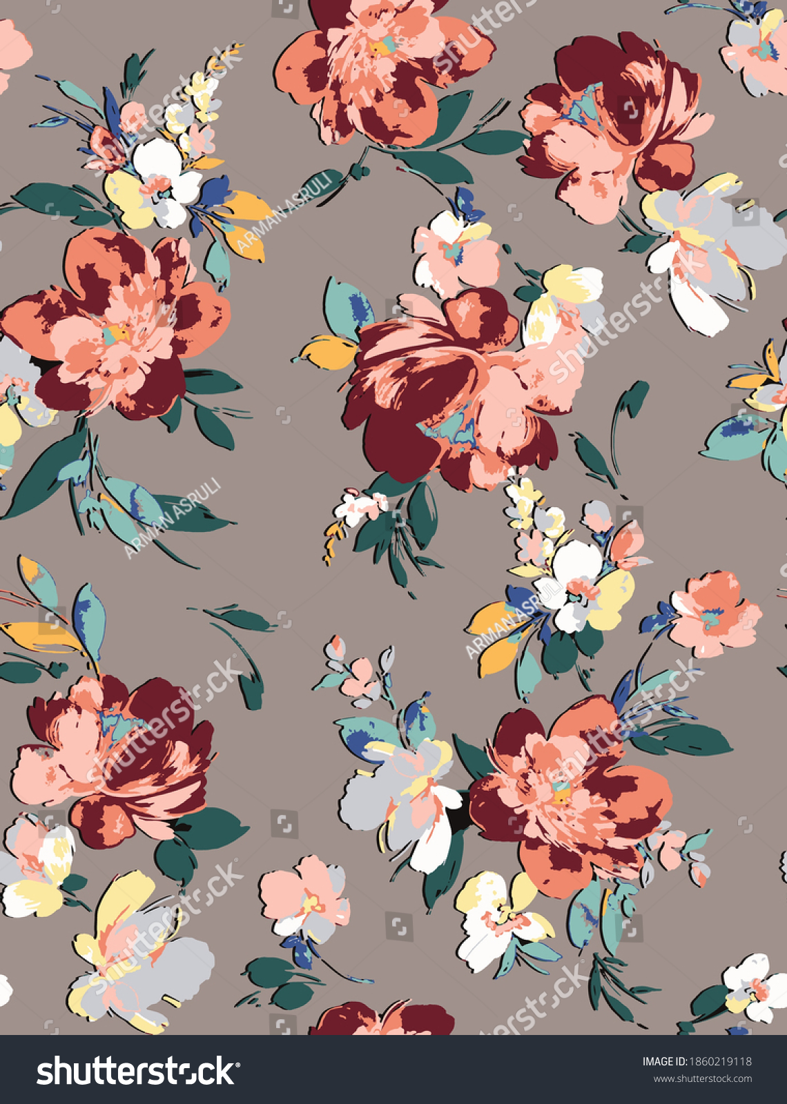 Flower Design Textile Vector Illustration: vetor stock (livre de ...