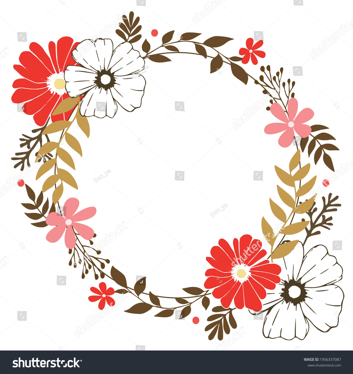Flower Frame Background Flower Frame Design Stock Vector (Royalty Free ...