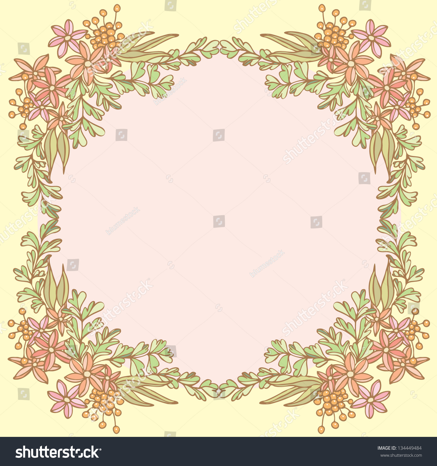 Flower Frame Space Your Text Vector Stock Vector (Royalty Free ...