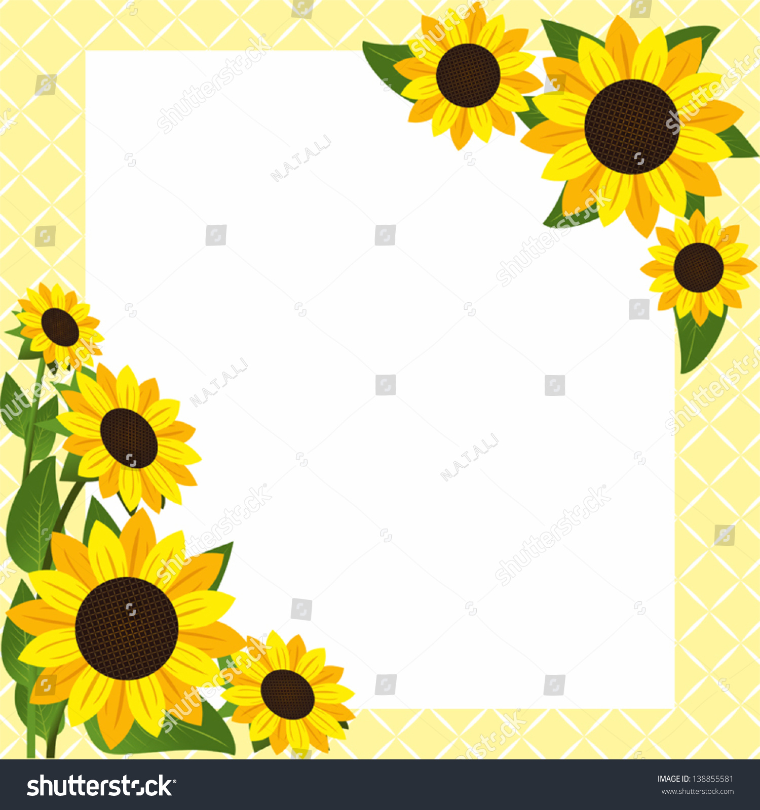 Flower Frame Sunflowers Stock Vector (Royalty Free) 138855581 ...