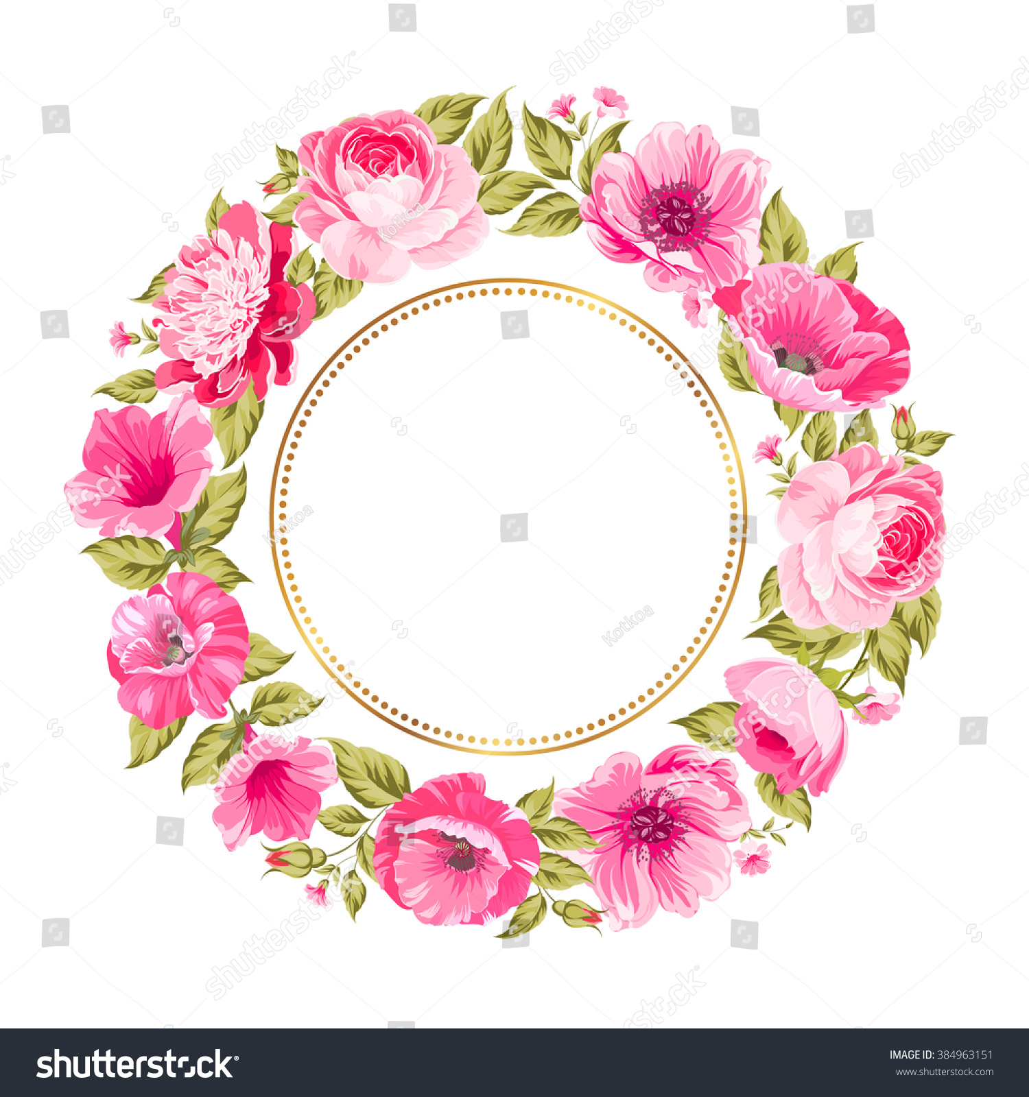 Flower Garland Stock Vector (Royalty Free) 384963151 | Shutterstock