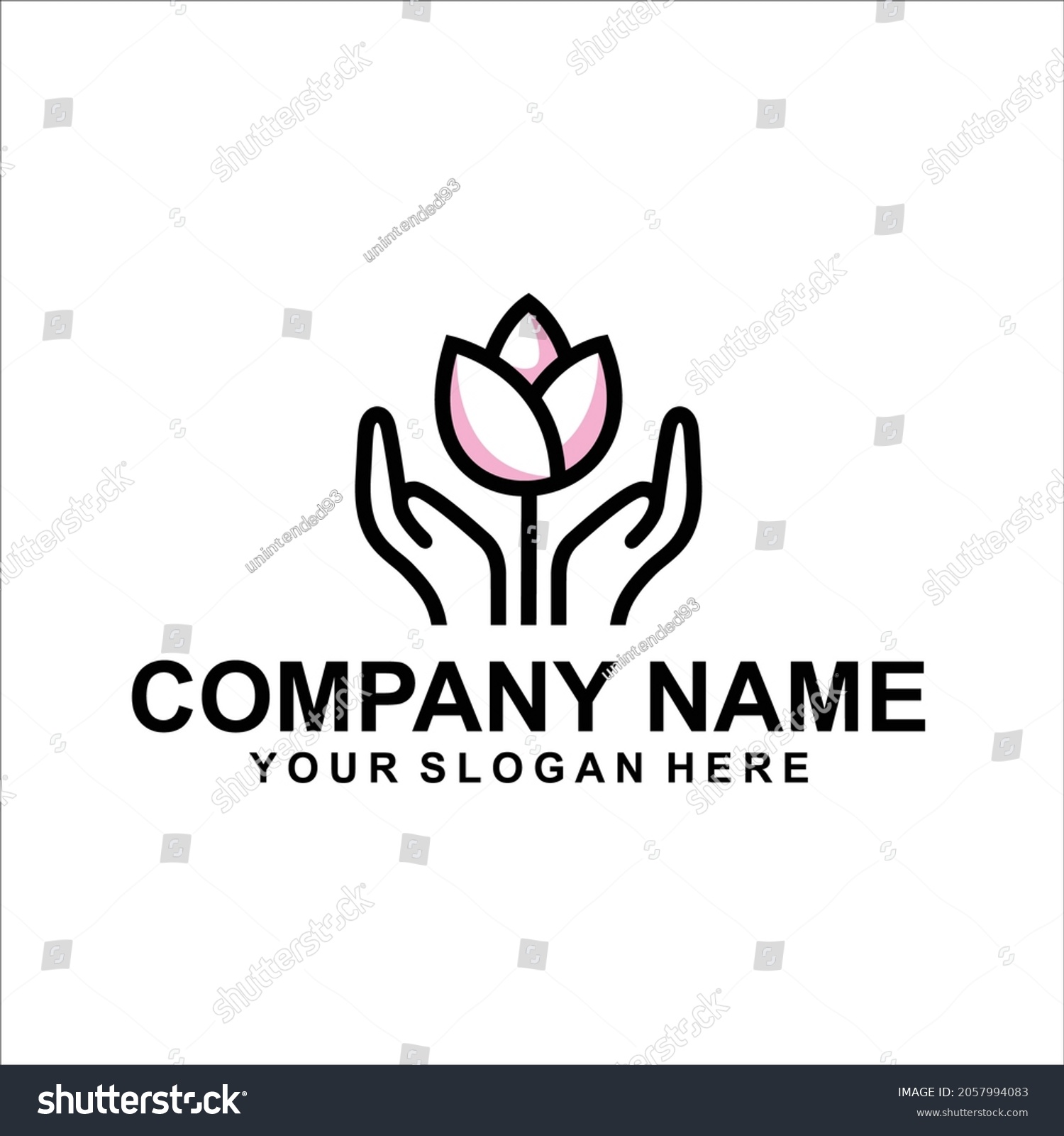 Flower Hand Unique Logo Vector Stock Vector (Royalty Free) 2057994083 ...
