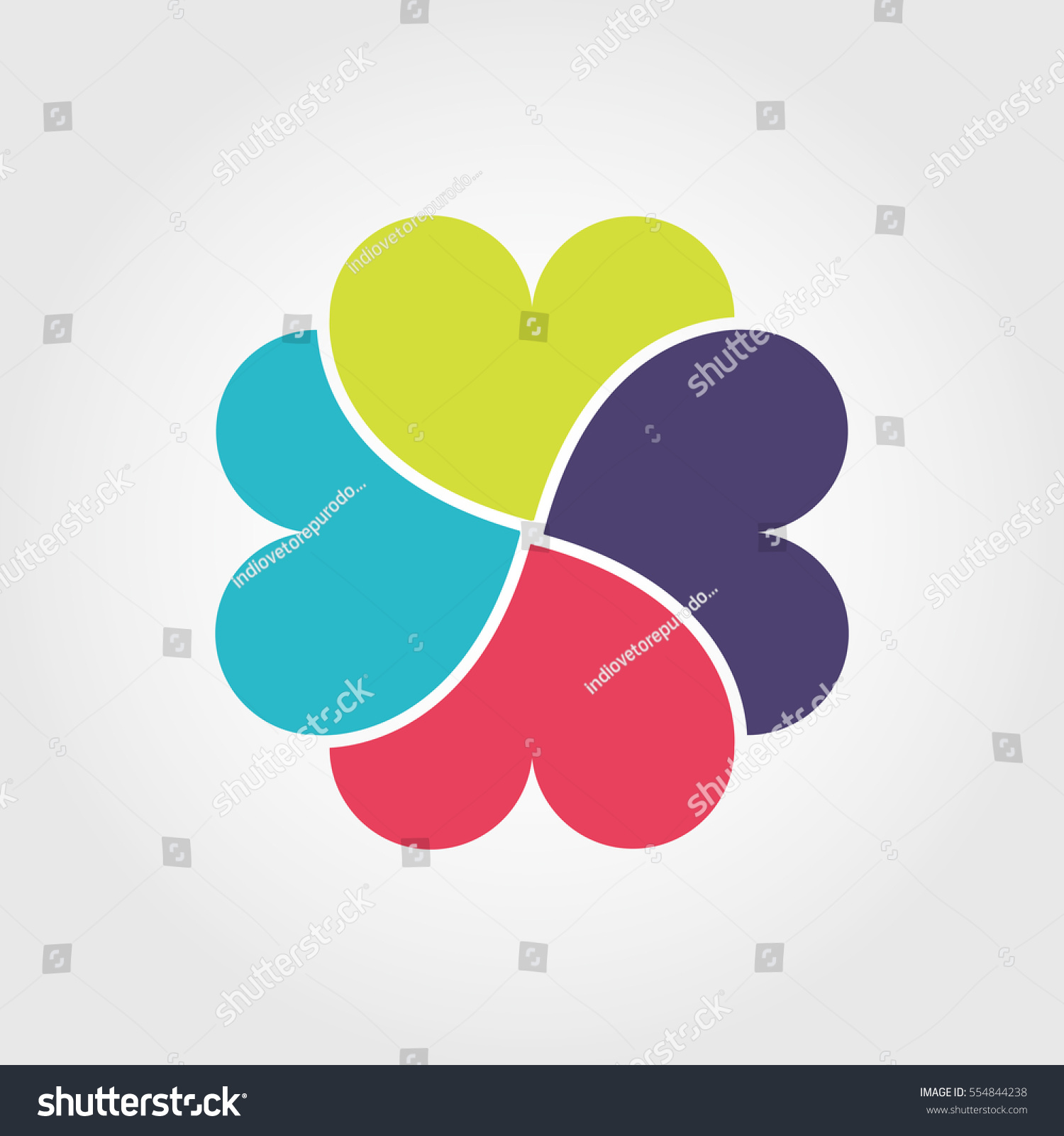 Flower Heart Logo Stock Vector (Royalty Free) 554844238