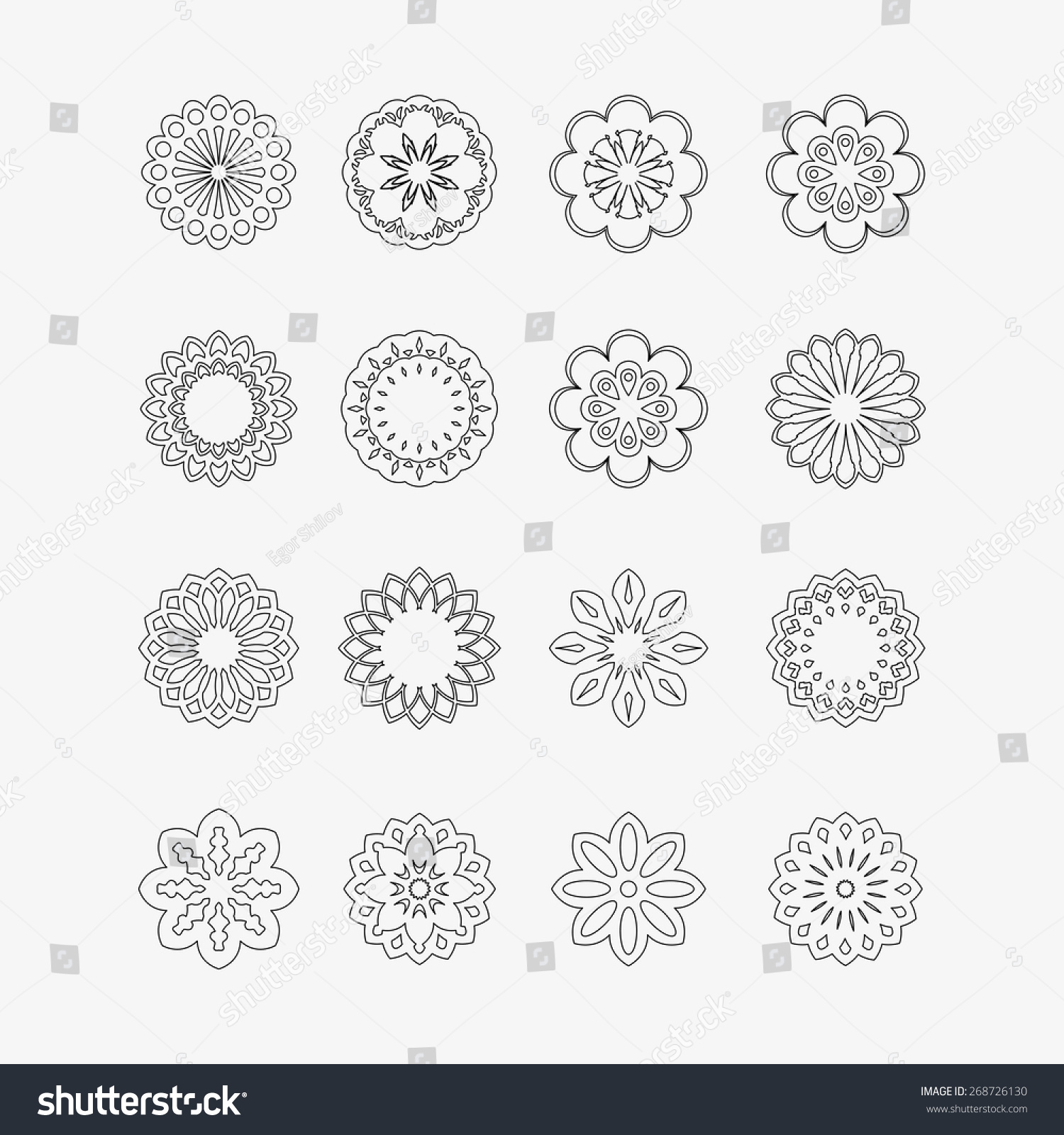 Flower Icons Pattern White Background: vector de stock (libre de ...