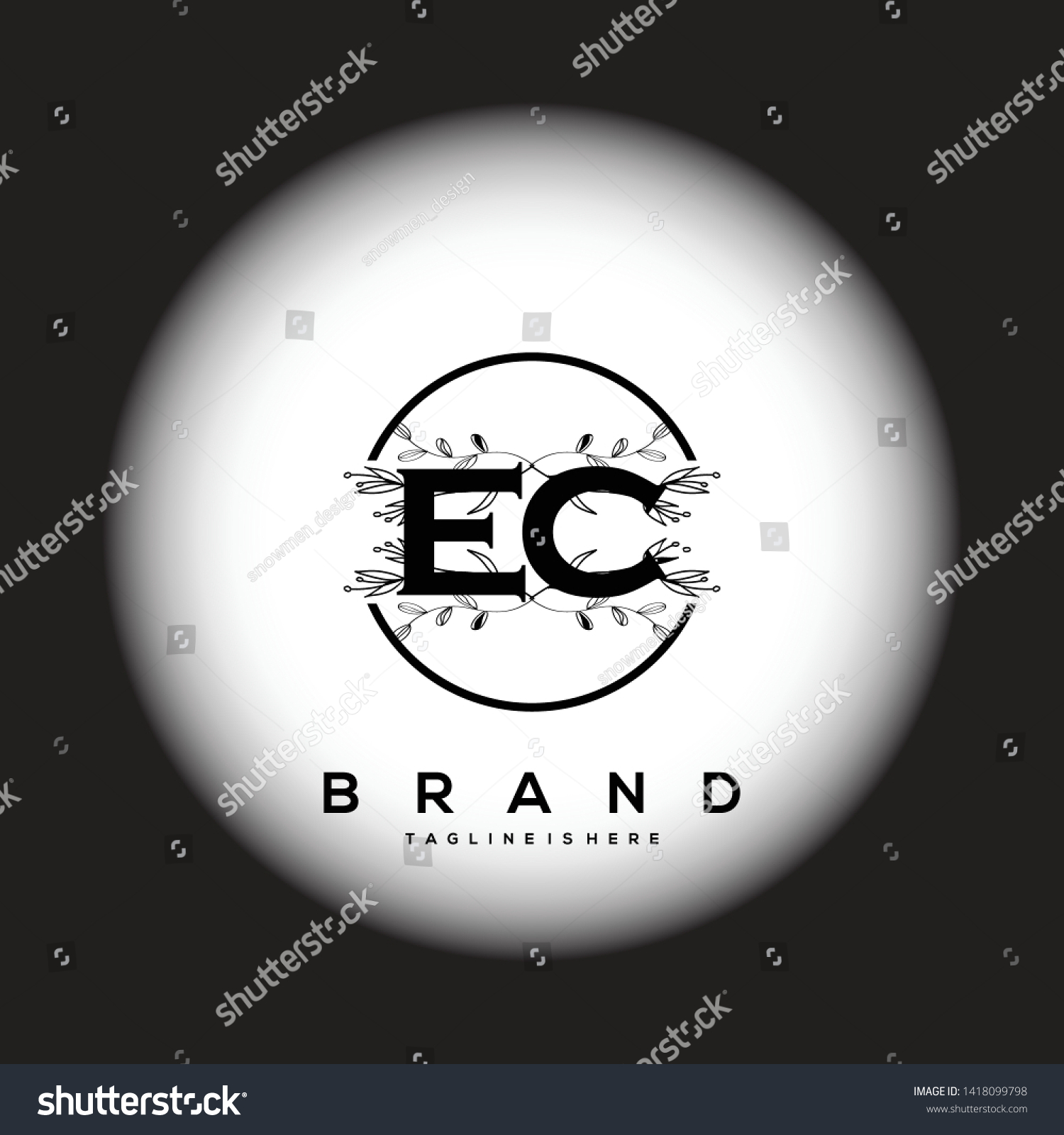 Flower Initial Letter Ec Logo Design Stock Vector (Royalty Free ...