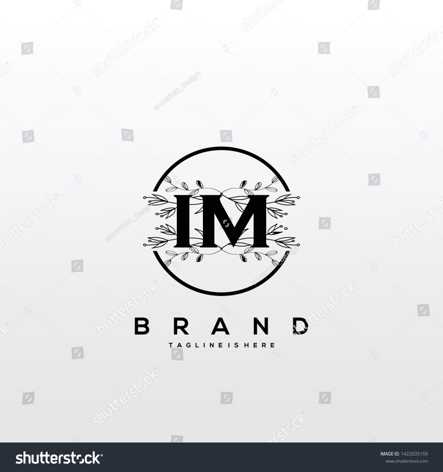 Flower Initial Letter Im Logo Design: vector de stock (libre de ...