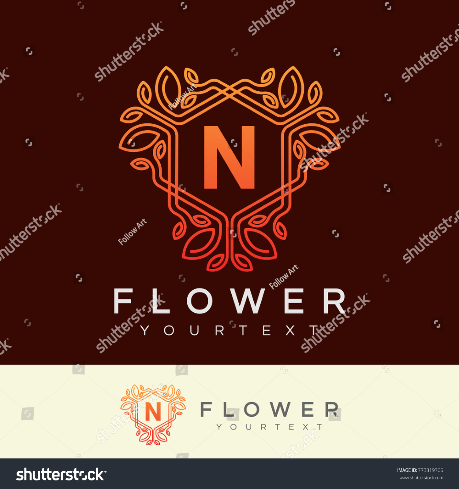 Flower Initial Letter N Logo Design: เวกเตอร์สต็อก (ปลอดค่าลิขสิทธิ์ ...