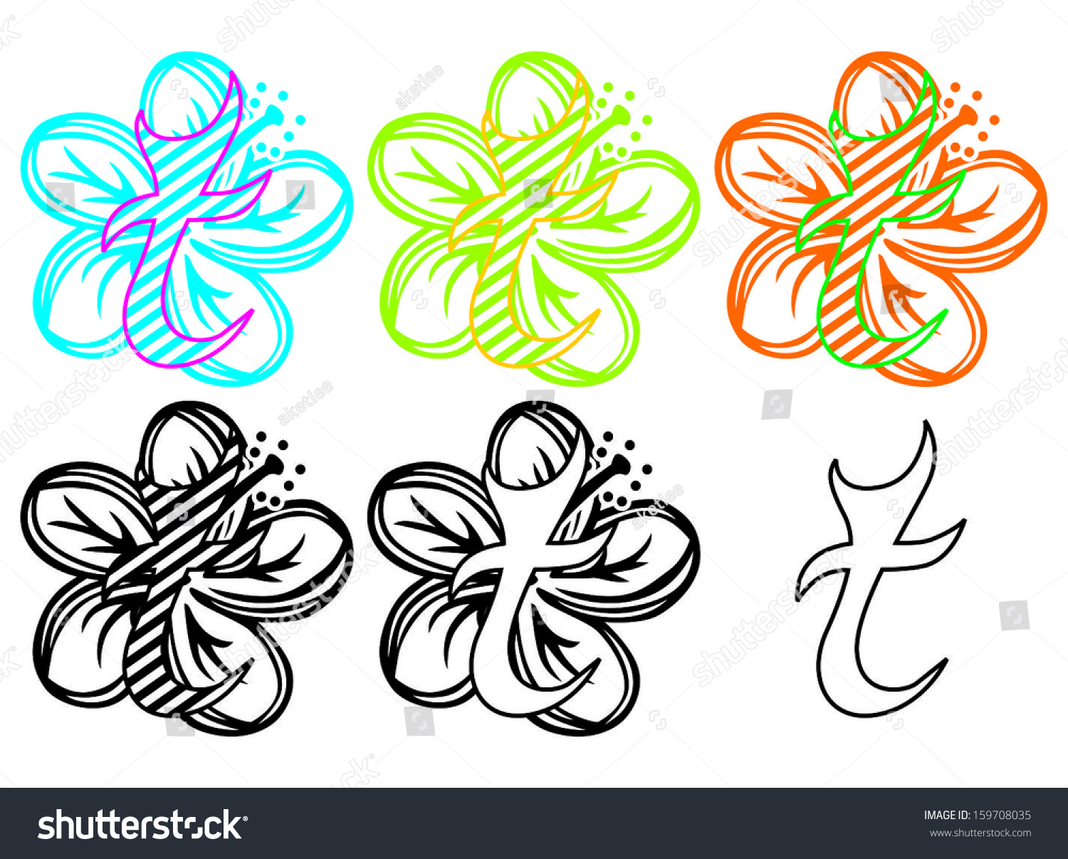 Flower Letter T Stock Vector (Royalty Free) 159708035 | Shutterstock