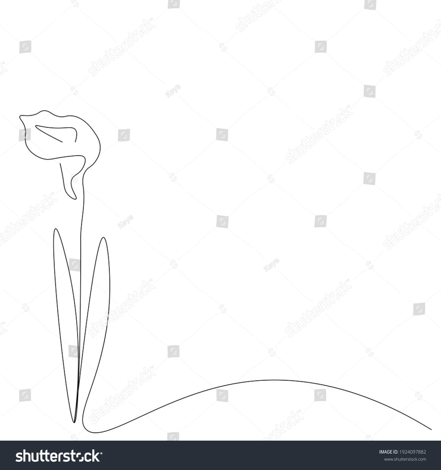 Flower Line Drawing Vector Illustration Stock Vector (Royalty Free ...