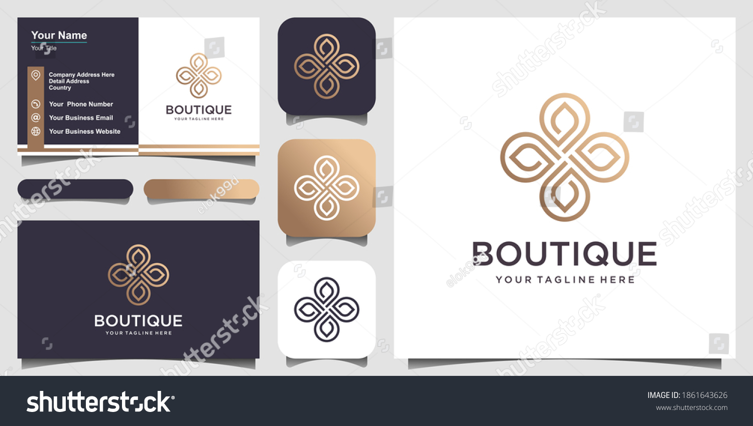 Flower Logo Design Looped Leaf Vector Stock Vector (Royalty Free ...