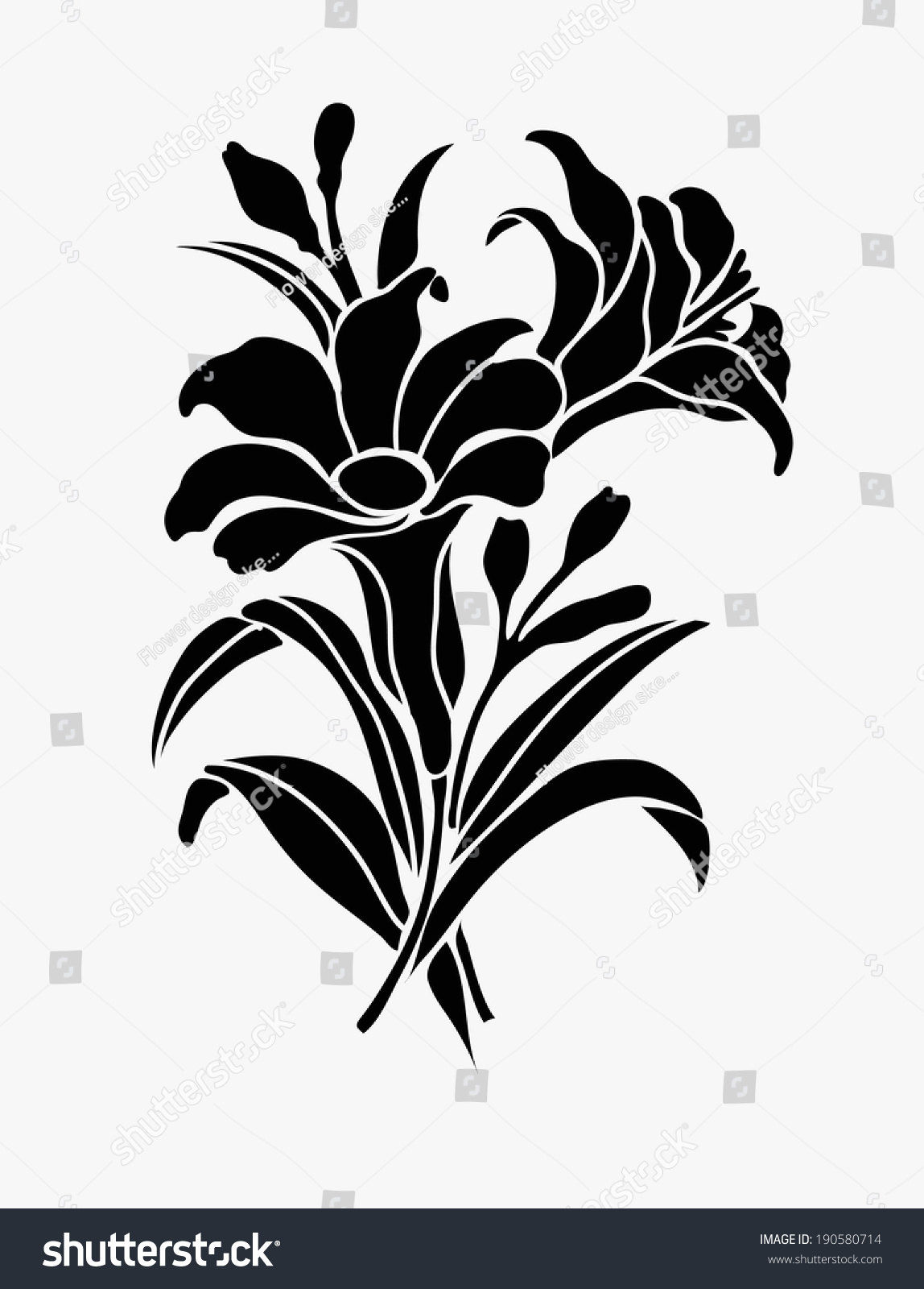 Flower Motif Stock Vector (Royalty Free) 190580714