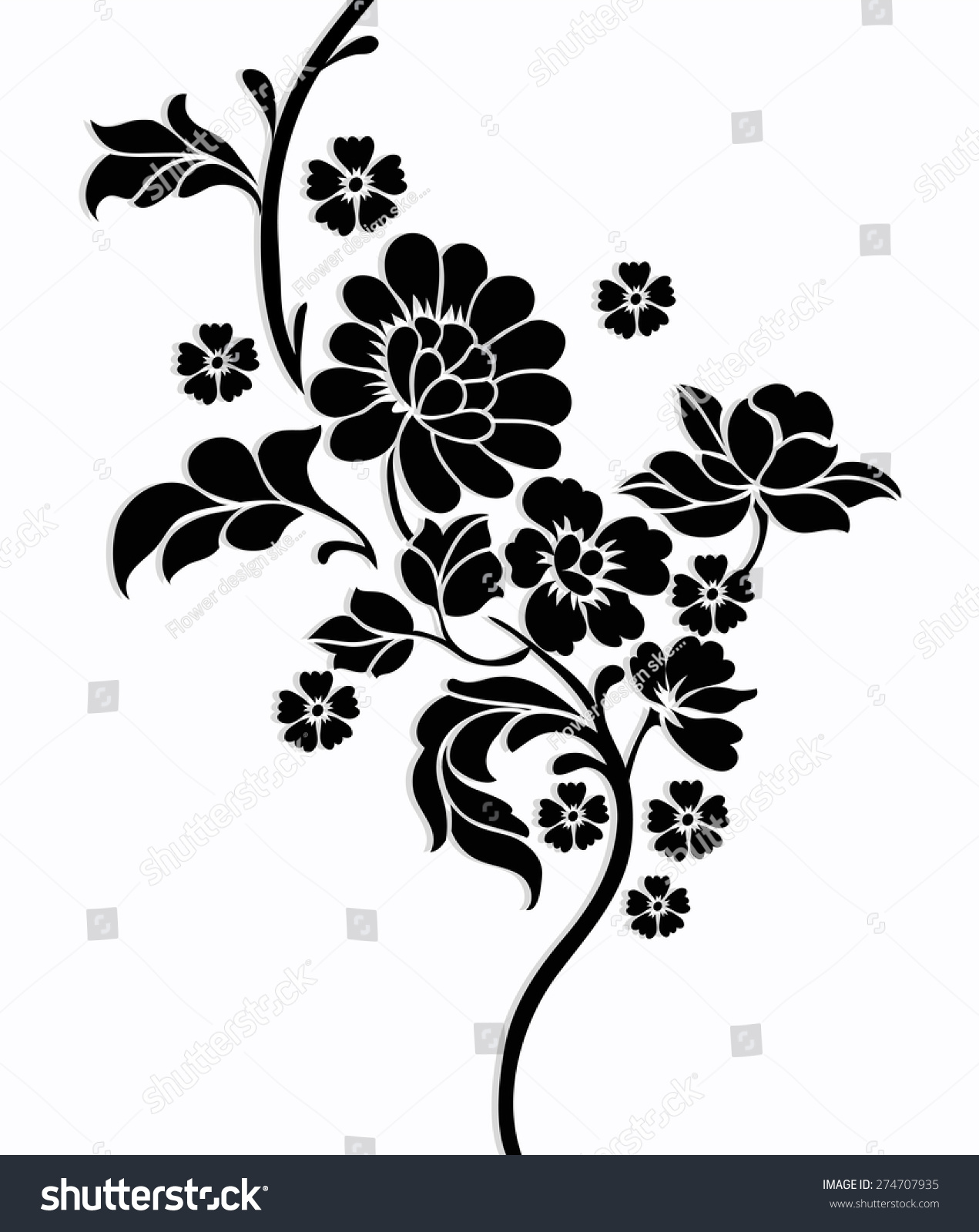 Flower Motif Stock Vector 274707935 - Shutterstock