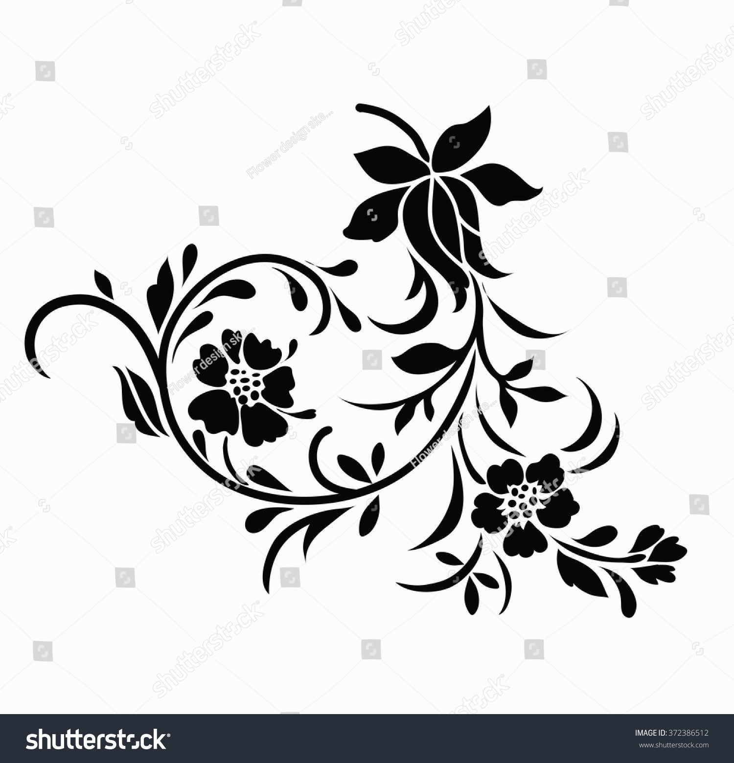 Flower Motif Stock Vector 372386512 - Shutterstock